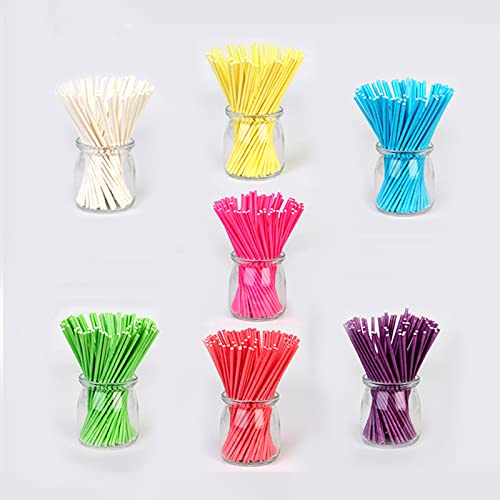 Lot de 700 bâtons de sucettes colorés de 15,2 cm pour gâteaux, pommes ...