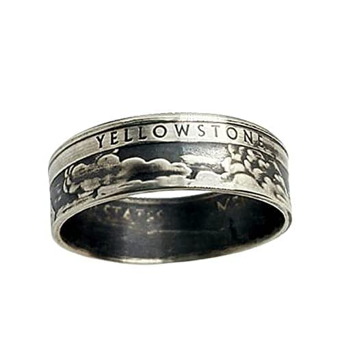 Amazon.com: Yellowstone National Park SILVER Quarter Coin Ring ...