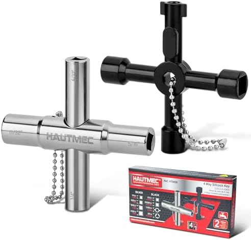 HAUTMEC 4 Way Sillcock Water Key Set 2 PCS, Universal Cross Water ...