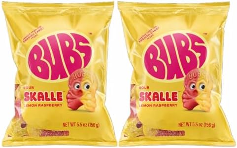 Amazon.com : BUBS Sour Lemon Raspberry Skulls 2 Pack of 5.5oz – Tangy ...