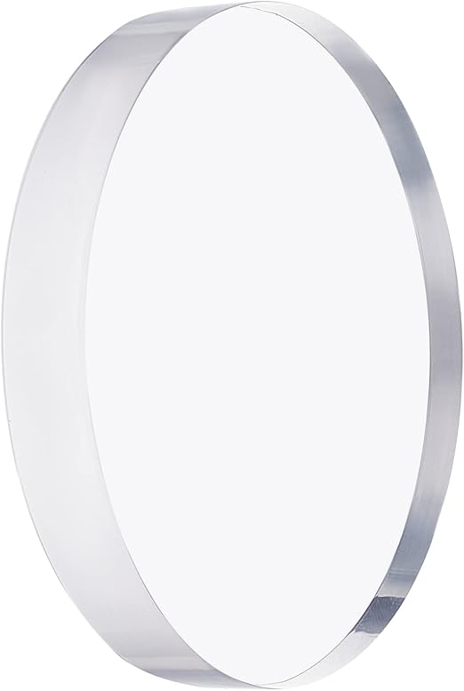 CREATCABIN Round Clear Polished Acrylic Display Base Transparent Cube ...