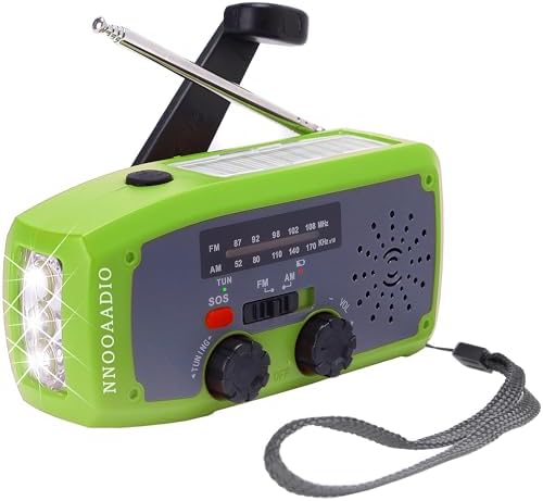 Wind Up Solar Radio, Survival Hand Crank Dynamo AM/FM Emergency Weather ...