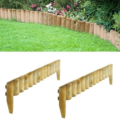 Wooden Log Border Edging Fence Panel Roll Garden Lawn Pressure Treated ...