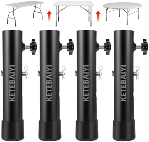 Amazon.com: 4-Pack Folding Table Leg Extender, Metal Tables Leg ...