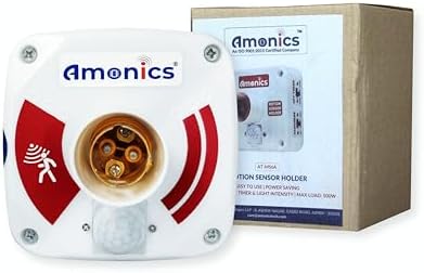 Amonics® Motion Sensor Holder with Integrated Light and Off Timer Functions - Up to 500W Max ...