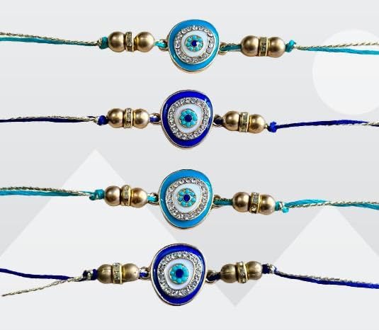 Creative Handicraft Set of 4 Evil Eye Rakhi for Brother,Rakhi for ...