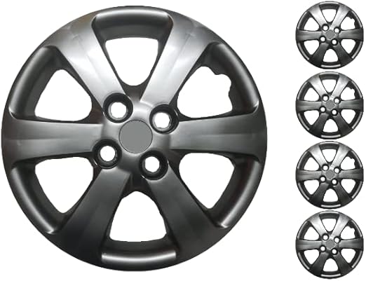 Copri Set of 4 Wheel Cover 14 Inch Silver Hubcap Bolt-On Fits Hyundai ...