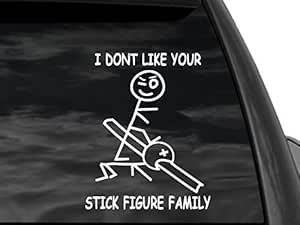 Amazon.com: FGD Funny Stick Figure Family Curb Stomp Decal 8"x6.5" Car ...