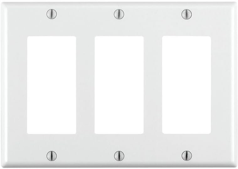 Leviton 80409-NW 2-Gang GFCI Device Decora Wallplate, Standard Size ...