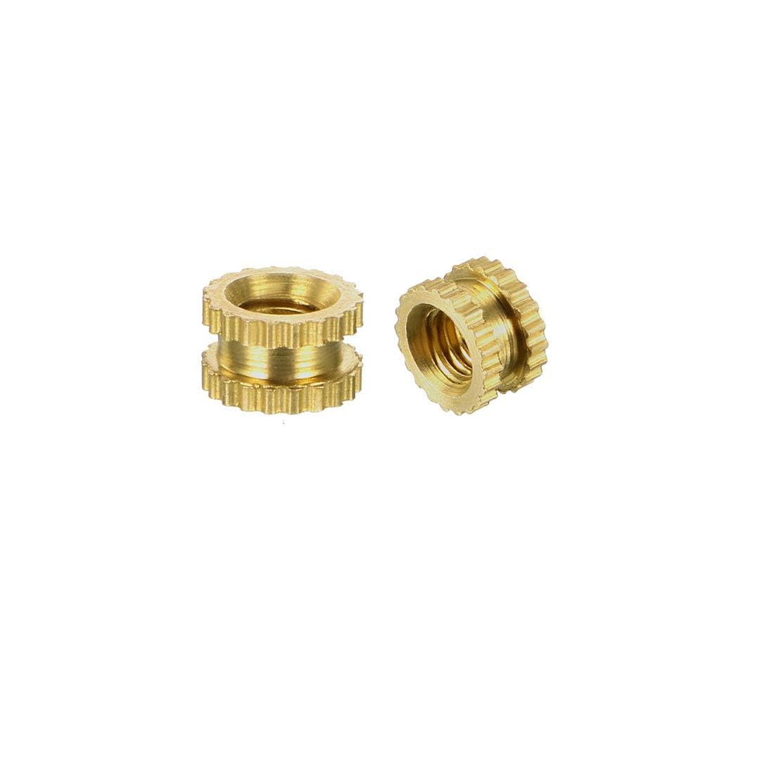 TOP-VIGOR 100Pcs Threaded Insert Knurled Nuts, M3 x 3mm x 5mm OD Brass ...