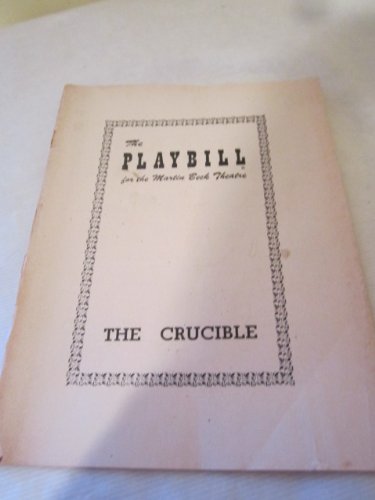 The Crucible, Playbill, 1953: anonymous: Amazon.com: Books