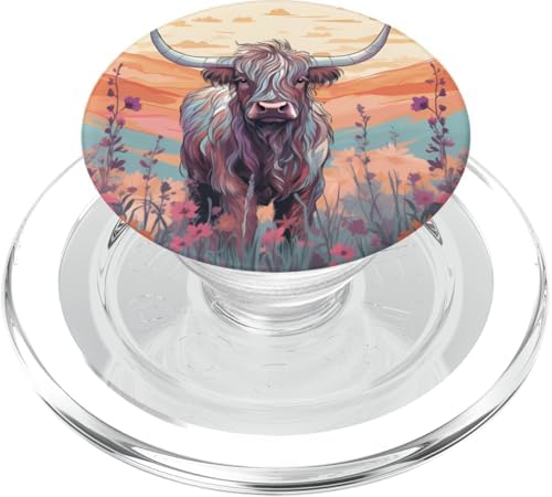 Amazon.com: Funny Cute Floral Hairy Scottish Highland Cow Farmers ...