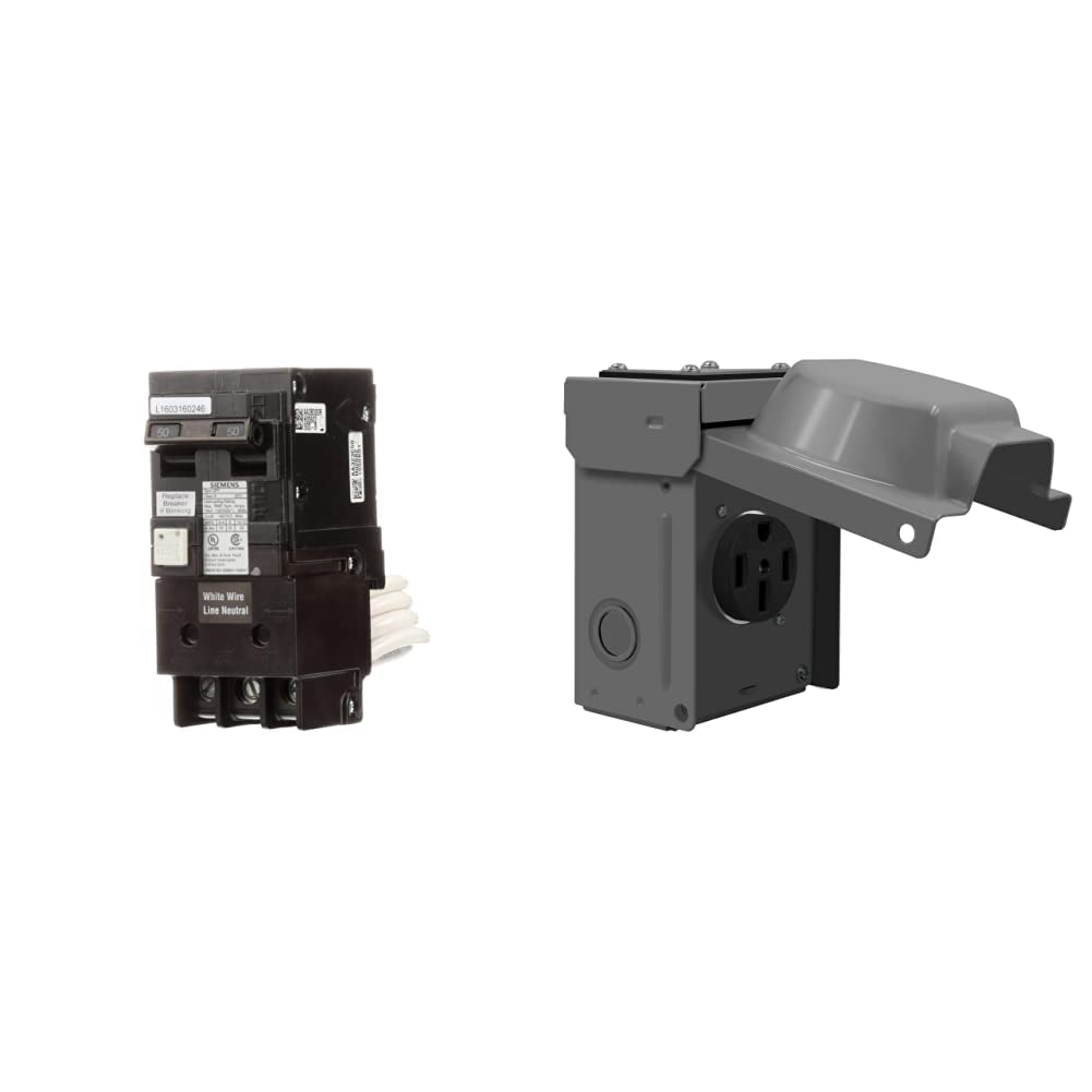 Siemens QF250A GFCI Breaker and ENERLITES 50 Amp 125/250V NEMA 14-50R ...