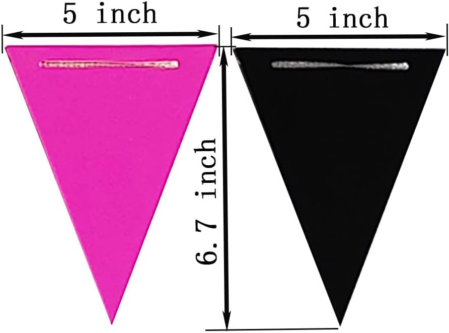 CC wonderland zone Banderín de color rosa intenso y negro, bandera ...