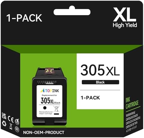 305 Black Ink Cartridge, Printer Ink 305 XL Black Replacement for HP ...