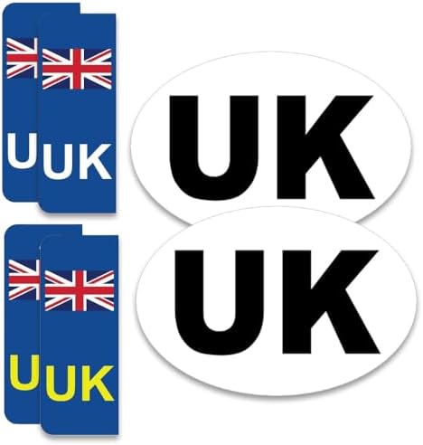 Pack of 2 UK Car Stickers UK Flag Reg Plate Self Adhesive Vinyl for Car ...
