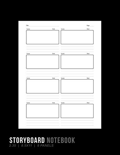 Amazon.com: Storyboard Notebook 2.35 8.5x11 8 Panels: Widescreen ...