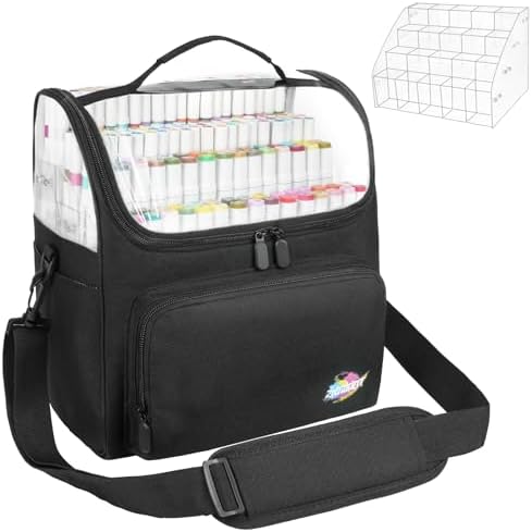Amazon.com: ZIOZERTT Large Marker Organizer Case with Acrylic Marker ...