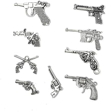 Amazon.com: Gun Weapon Charm - JIALEEY 22pcs Mixed Pistol Revolver ...