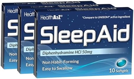 Amazon.com: Puregen Labs Sleep Aid Caplets, Diphenhydramine HCl 25mg ...