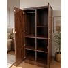 SK FURNITURE MARKET 2 Door Wardrobe with Mirror, Engineered Wood, Dark ...