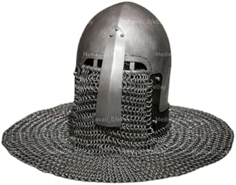 Amazon.com: Helmet Bascinet Medieval Nasal Steel Combat SCA Gauge Hmb ...