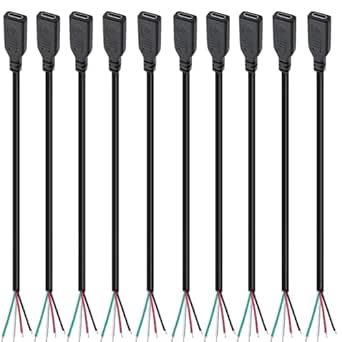 RUNCCI-YUN 10PCS USB Type-C Pigtail Cable Extension Power and Data ...