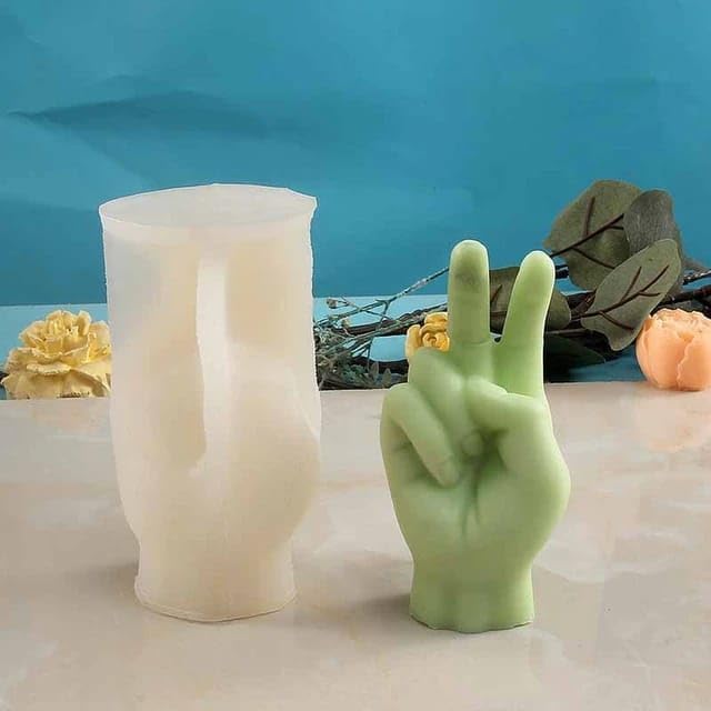 Gesture Candle Mold, 3D Hand Shaped Silicone Molds, Finger Resin ...
