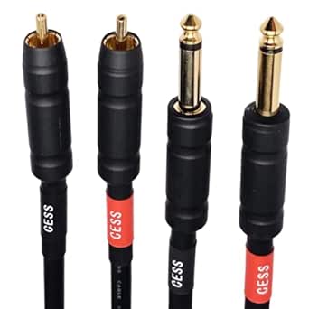 CNCESS 1/4 Inch TS Male to RCA Plug Adapter Cable, Short Mono Audio ...