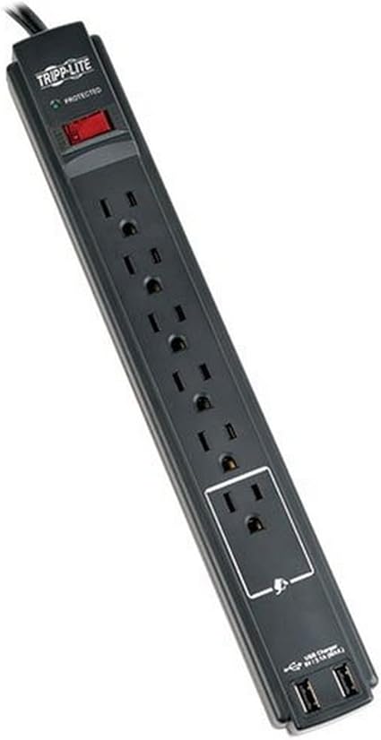 Amazon.com: Tripp Lite 6 Outlet Surge Protector Power Strip 6ft Cord ...