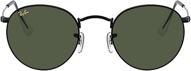 Amazon.com: Ray-Ban Unisex RB3447 Round Metal Round Sunglasses, Black/G ...