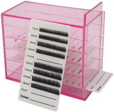 Amazon.com: 5 Layers Acrylic False Eyelash Organizer Case, Cosmetic ...