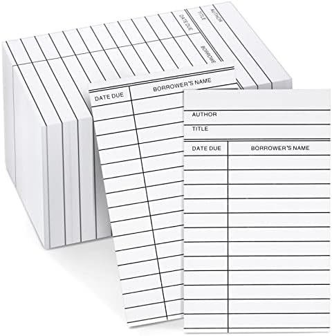 Amazon.com : 200 Pcs Library Card Pocket and Books Library Cards ...