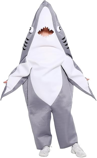 Amazon.com: AERO ARMOR Adult Grey Shark Costume Halloween Party Mens ...
