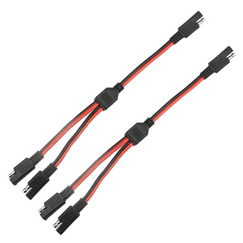 WMYCONGCONG 2 PCS 30cm 14AWG SAE Y Splitter 1 to 2 SAE Connector Quick ...