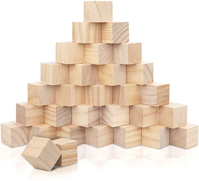 BLACK FOREST INDIA Wooden Block Cubes for Crafts DIY Project (1 inch ...