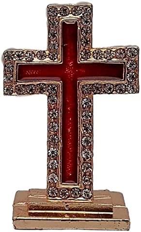 Love Kart Jesus Christ Cross Idol, Red, Metal Statue for Car Dashboard ...