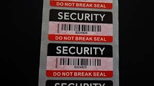 Amazon.com : 500 X Security Do Not Break Seal Black, White and Red ...