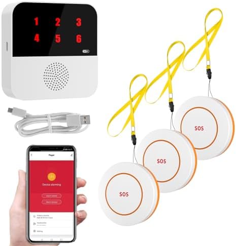 Amazon.com: WiFi Smart Wireless Caregiver Pager Call Button System ...
