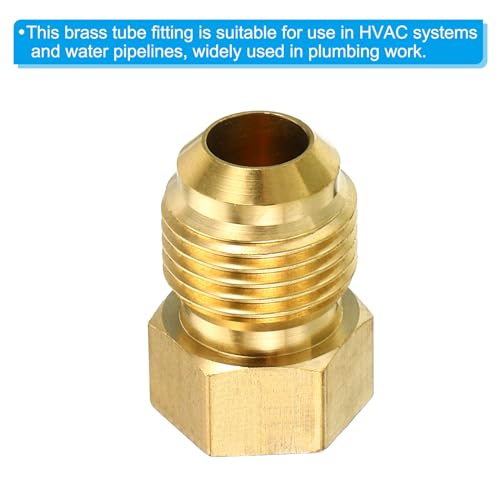 PATIKIL Male 3/8″ Brass Seal Plug, 10 Pack SAE Flare Tube Fitting 45 ...