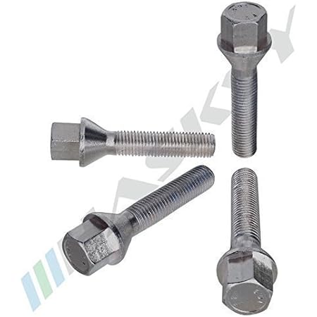 16 Boulons de Roue Boulons de Roue M12x1,25 pour Jantes en Acier ...