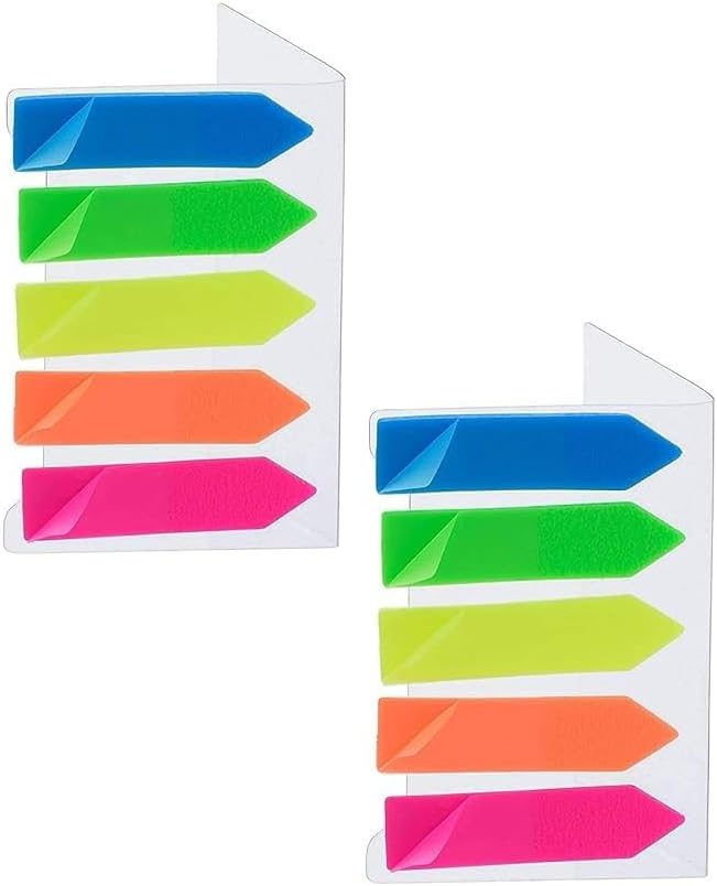 GOSSAR 250 Pieces Sticky Flag Arrow Page Marker 5 Colours Mini Text ...