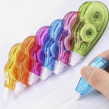 Correction Tape, Colorful Transparent Design, Multi-Color Pack of 6 ...