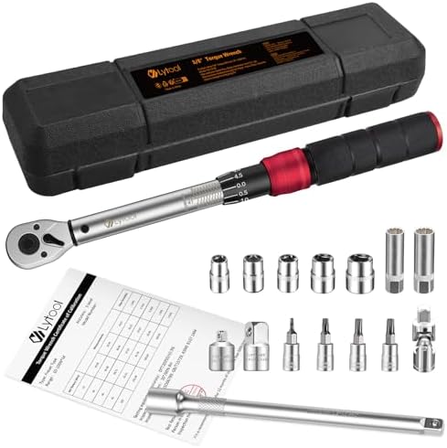 Lytool 3/8'' Torque Wrench 10-100 Nm Drive Click Torque Wrench Set Dual ...