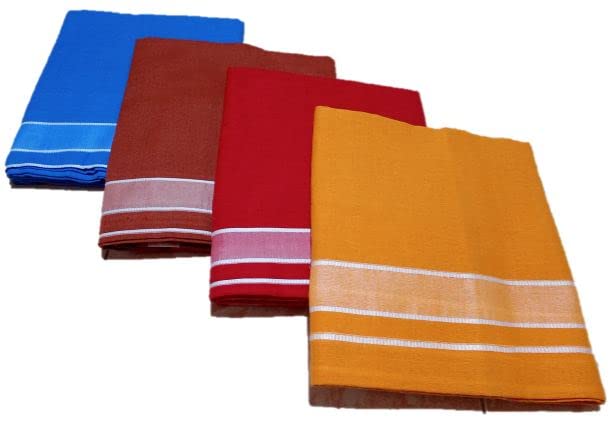 Dhoties Men's Pure Cotton Colorful Dhotis inBig Borders in Size 2 Mtrs ...