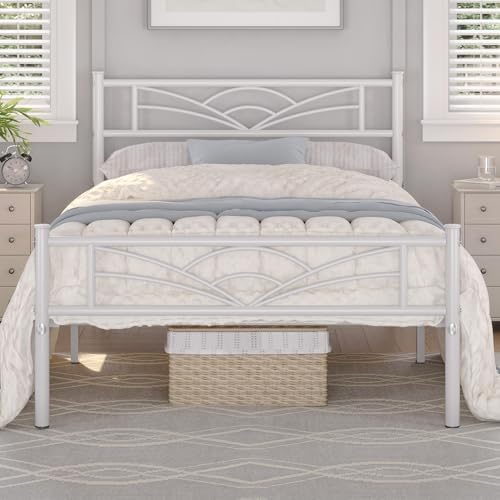 Yaheetech 3ft Single Bed Frame Solid Metal Bed Frame Modern Style with ...