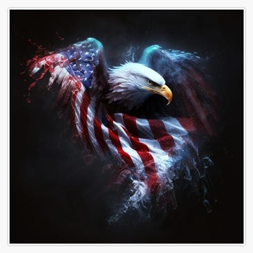 Amazon.com - USA Eagle with American Flag Sticker Vinyl Decal Bumper ...