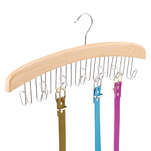 Mayatra's Wooden Multipurpose 12 Belt/Tie/Scarf Hanger (Light Brown ...