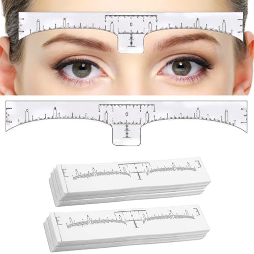 Amazon.com : 100Pcs Eyebrow Ruler Sticker Disposable Eyebrow Mapping ...