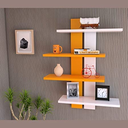 Unique India Wooden Double Patti Wall Shelf Wall Mounted MDF (Medium ...